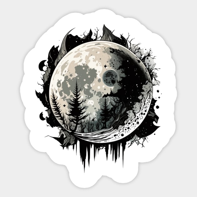 Moon Graffiti - Moon - Sticker | TeePublic